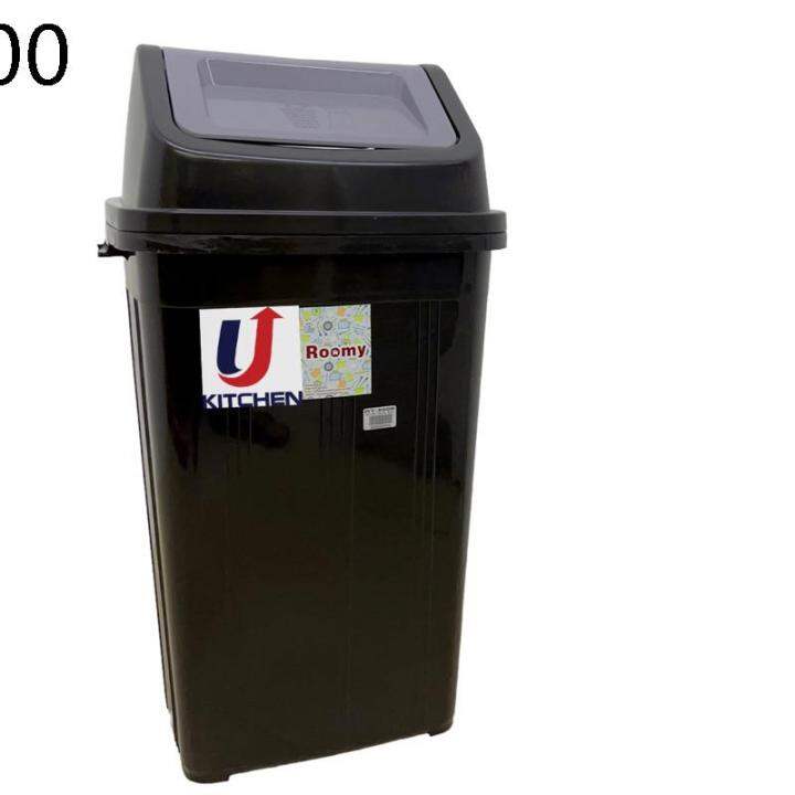 large capacity ♞50L Swing Top Garbage Bin With Swing Lid Dustbin Waste ...
