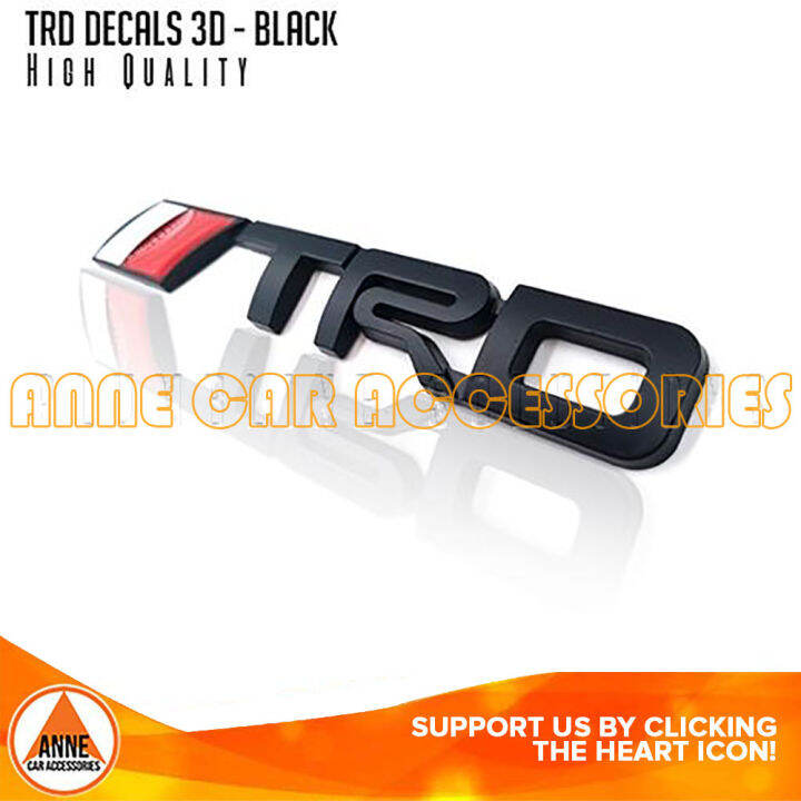 3D TRD Decals 3D - Black High Quality 2 SIZES: Small and Large | Lazada PH