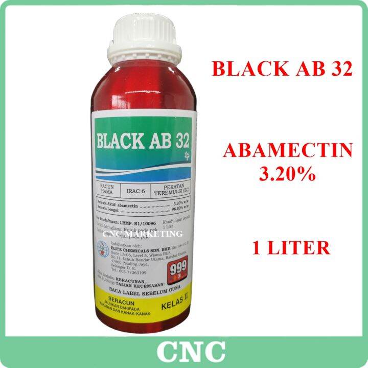 1L Black AB 32 Racun Serangga Hama Ulat Serangga (Abamectin 3.2% ...