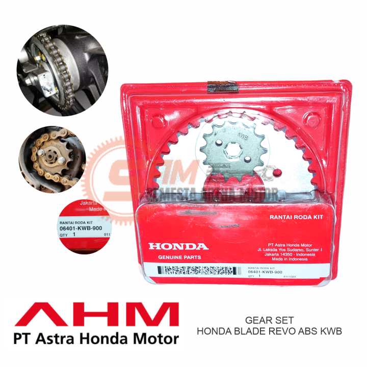 Gear Set KWB Motor Honda Blade Revo Absolute Rante Gear Depan Belakang ...