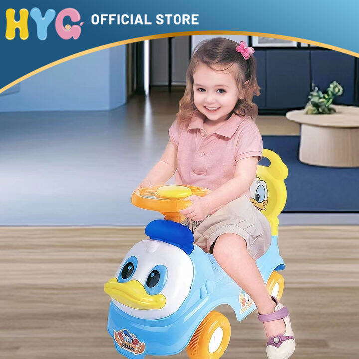 HYG swing car toy Kids Ride On Car Minion with Safety Back Rest Cute ...