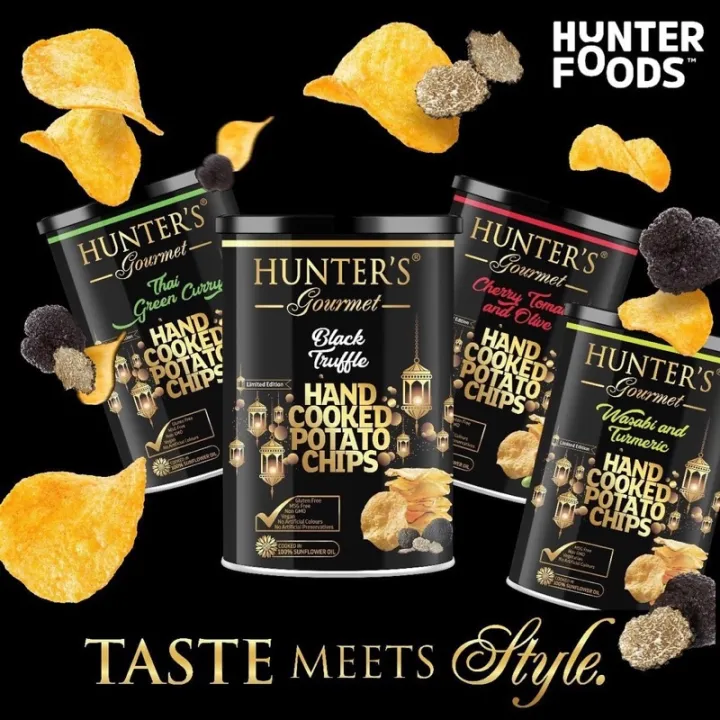 Hunters Gourmet Hand Cooked Potato Chips ฮันเตอร์กรูเมทมันฝรั่งแผ่นทอด ...