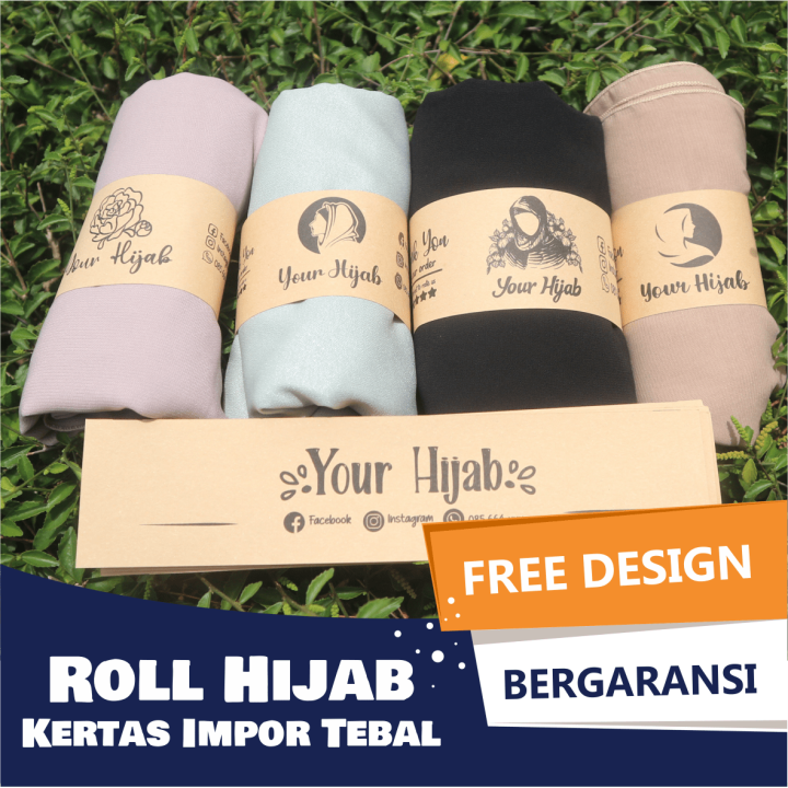 Roll Hijab Label Belt Packaging Hijab Kraft Paper Samson Souvenir ...