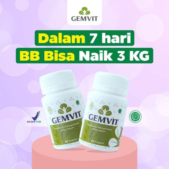 Gemvit Suplemen Penggemuk Penambah Berat Badan | Lazada Indonesia