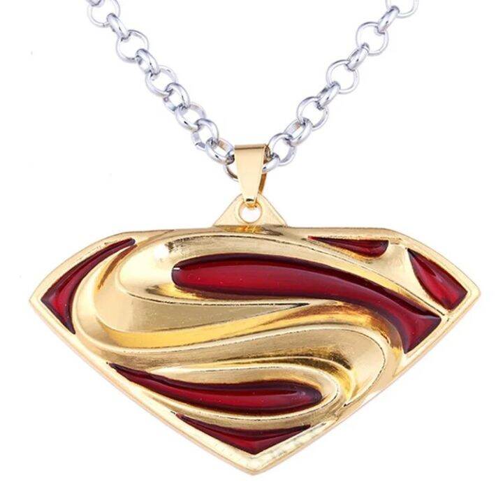 Movie Super Hero Man Golden Necklace For Women Man Zinc Alloy Pendant ...