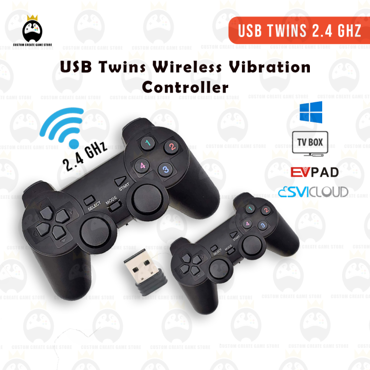 PC Wireless Vibration Controller USB Twins 2.4GHZ COMPACTIBLE PC TVBOX ...