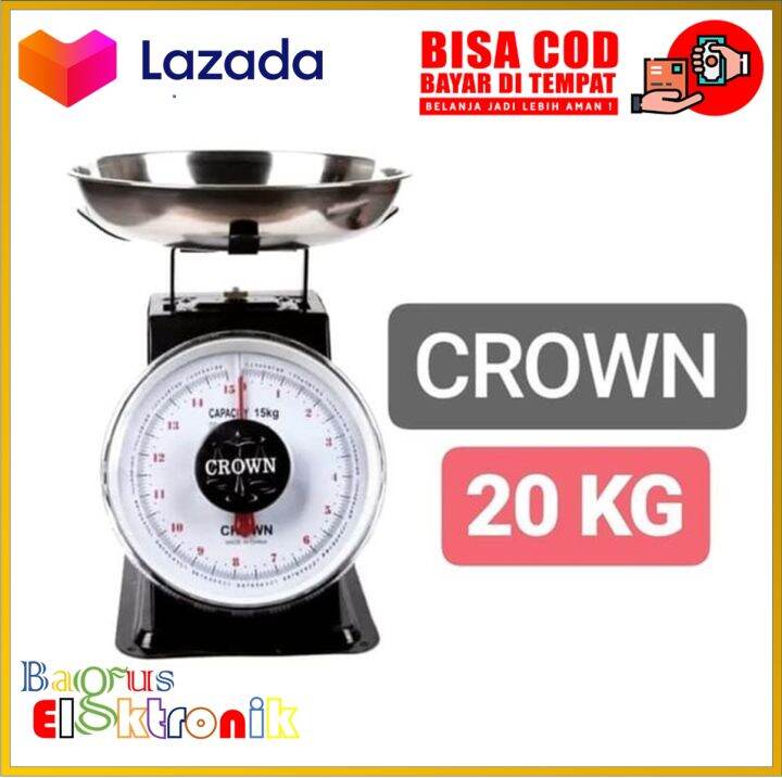 Timbangan Jarum / Timbangan Duduk Crown 20kg Stainless / Timbangan Buah / Kiloan Duduk ...