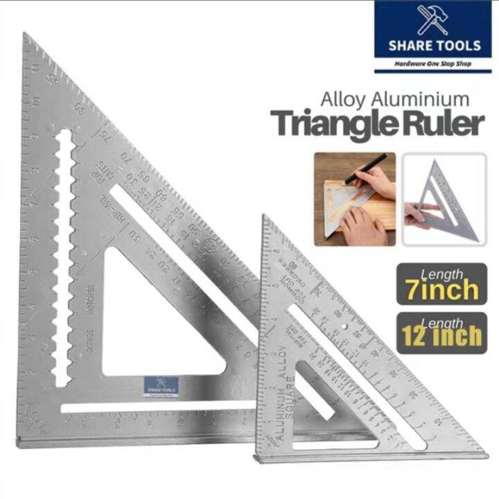 7/12 inches Aluminum Alloy Triangle Ruler Square | Lazada PH