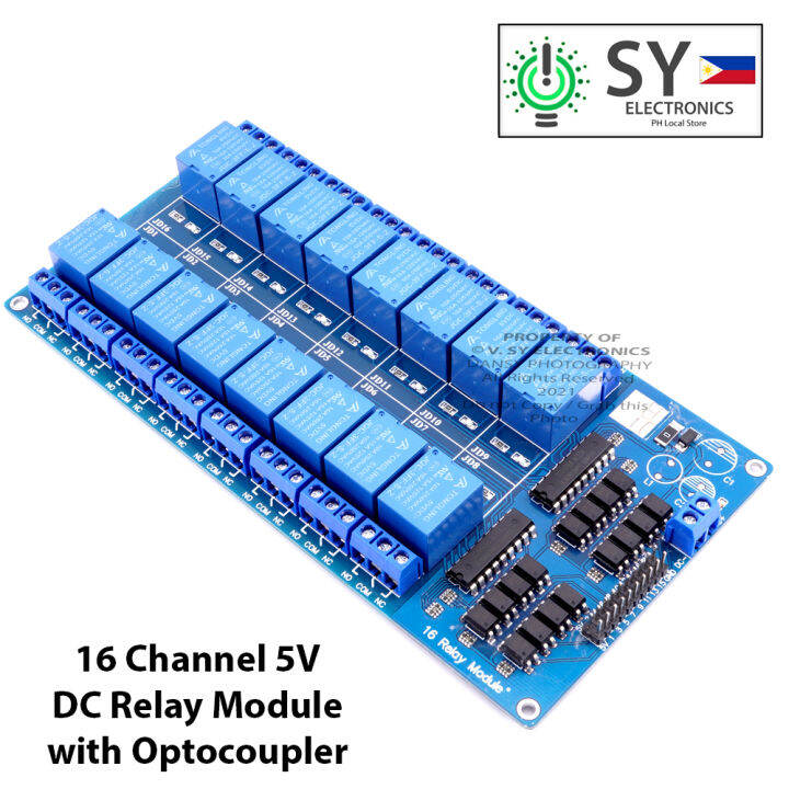 16 Channel 5V DC Relay with Optocoupler Power Control Switch Relay ...