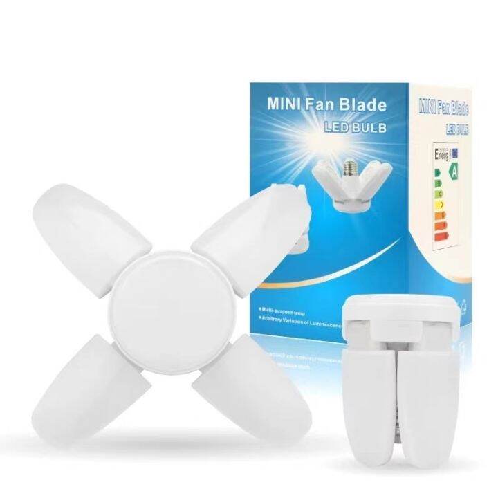 100% Original Mini LED E27 Folding Fan Bulb 28W LED Light Bulb AC 110V ...