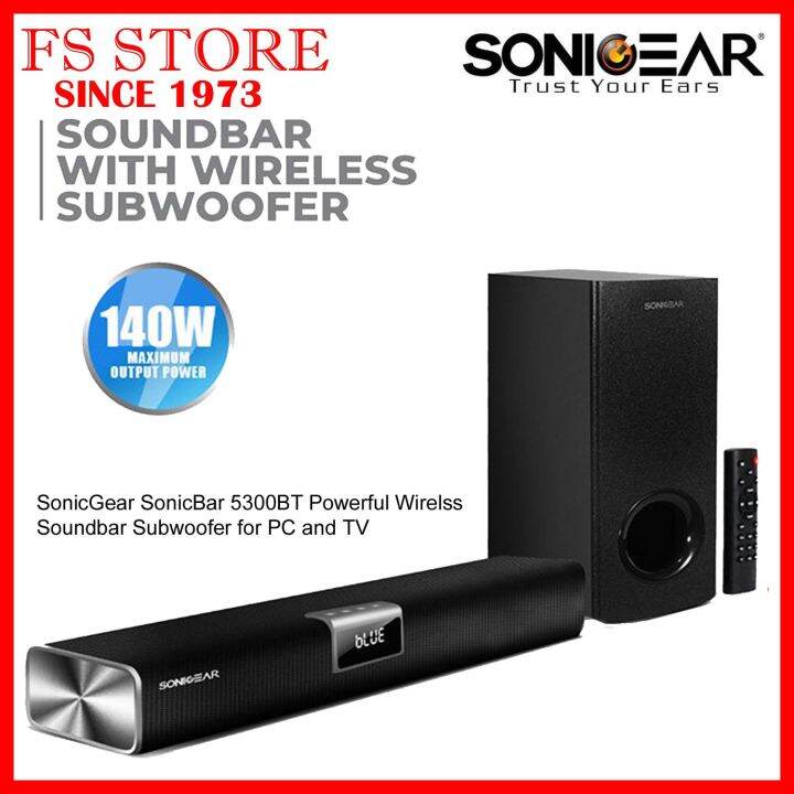 SonicGear SonicBar 5300BT Powerful Wirelss Soundbar Subwoofer for PC ...