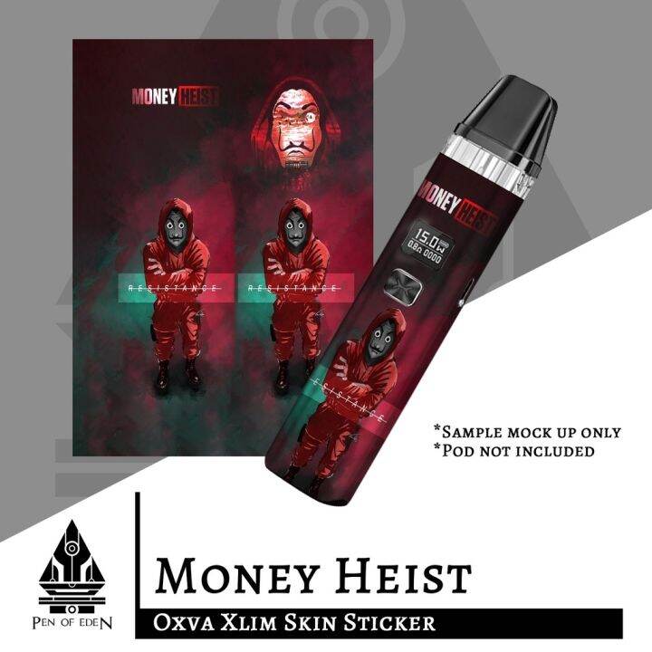 VAPER Money Heist Oxva Xlim Skin Sticker (STICKER ONLY! DEVICE IS NOT ...