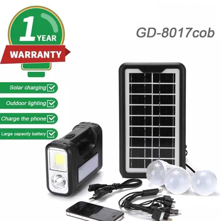 ECF-HOME Portable Solar Lighting System GD Plus GD-8017-2 COB with 3 ...