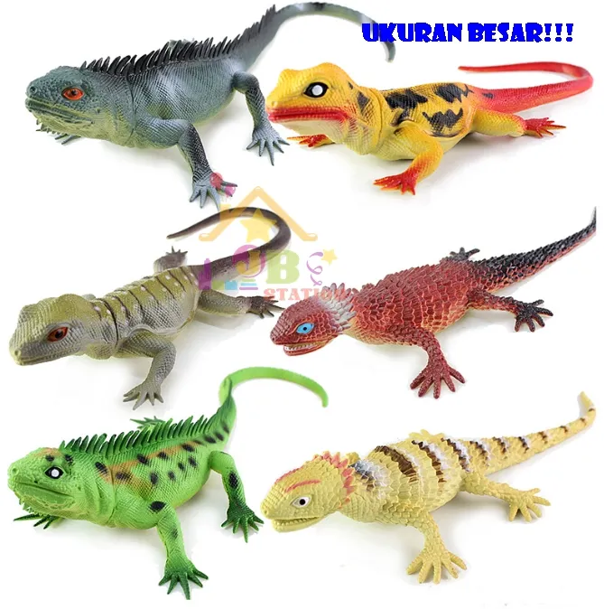 Mainan Anak Hewan Reptil Kadal Cicak Karet Dipencet Bunyi Bersuara ...