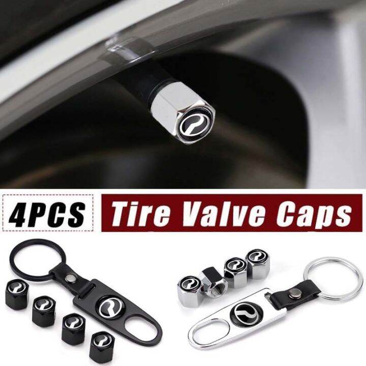 4PCS Metal Car Tire Valve Caps with Mini Wrench for Perodua Alza Aruz ...