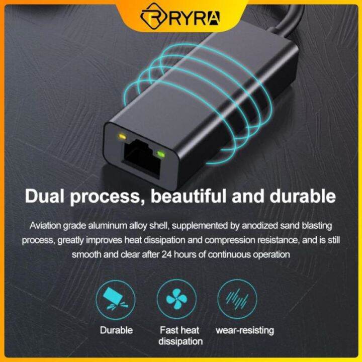 【CW】 RYRA USB Type C Ethernet Network Card Interface To RJ45 10/100Mbps ...
