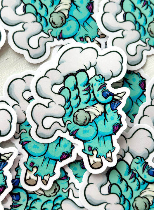 Zombie Hand with Blunt Stickers Water Resistant Waterproof Laminated ...