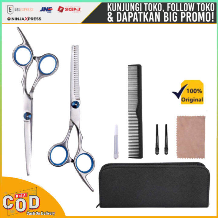 Paket Gunting Set Salon Barbershop Lengkap Plus Tas Kulit Original ...