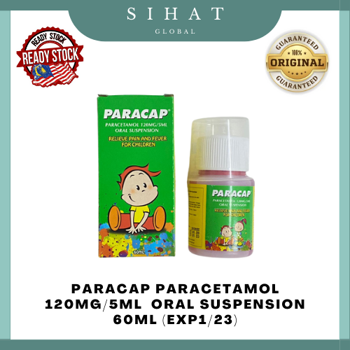 PARACAP PARACETAMOL 120MG/5ML ORAL SUSPENSION 60ML (EXP1/23) | Lazada