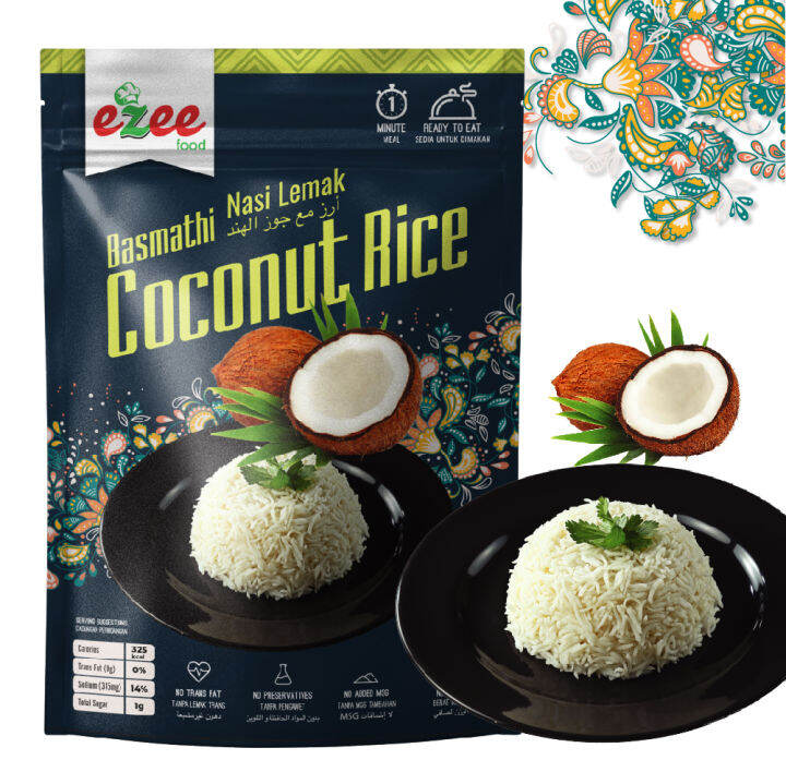 EZEEFOOD NASI LEMAK BASMATHI /BASMATHI COCONUT RICE 200G (LOW GI ...