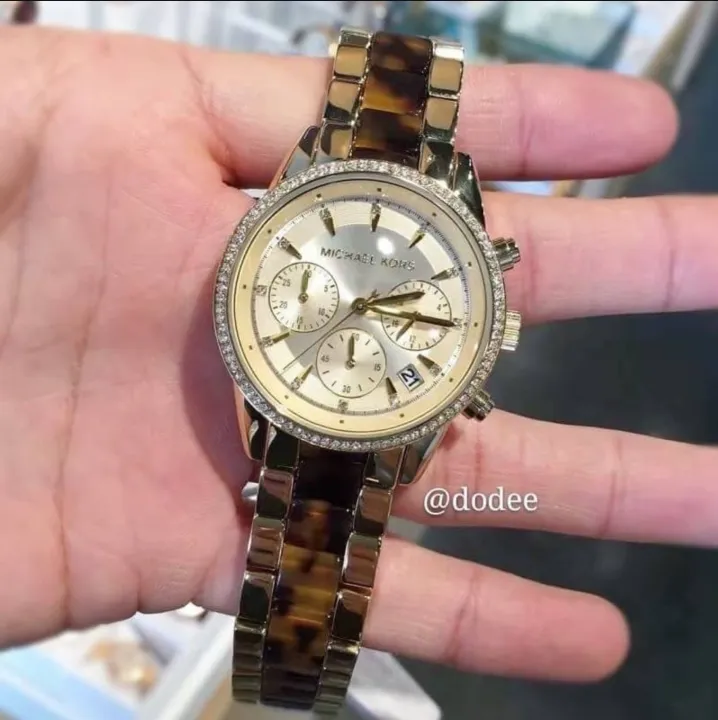 Original Michael Kors Ritz Chrongraph Champagne Dial Ladies Watch ...