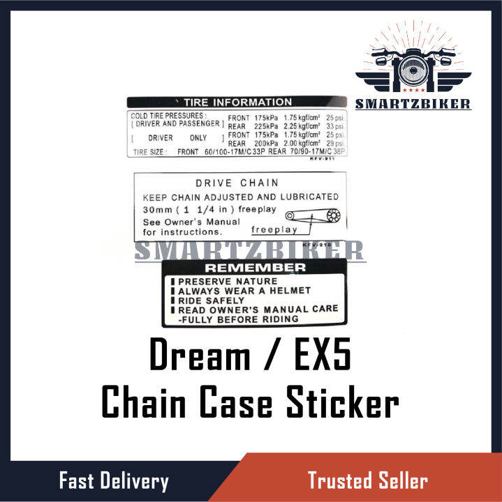 HONDA DREAM CHAIN CASE STICKER (HONDA) EX5 DREAM LOGO EMBLEM STICKER ...