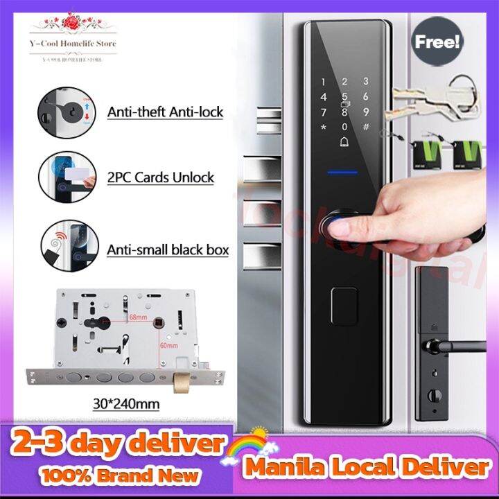 【COD】 Smart Door Lock Anti-theft knob Card Digital Code keyboard ...