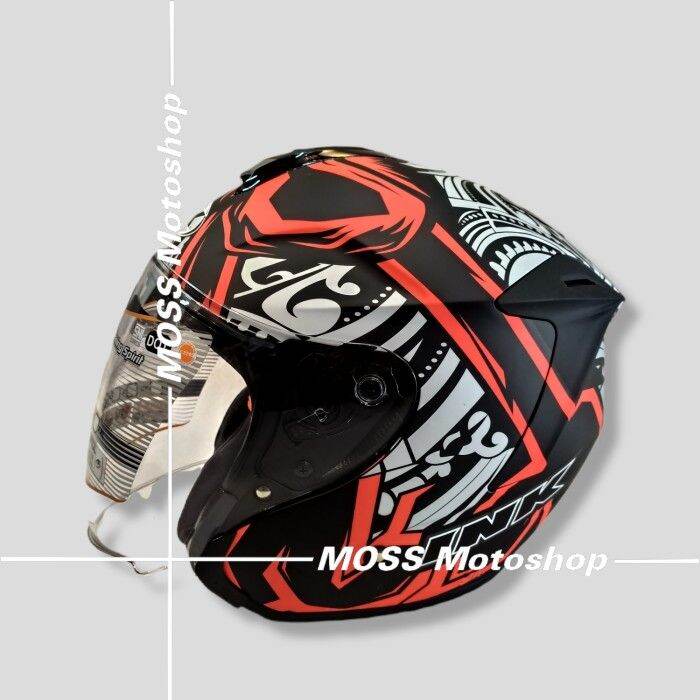 Helm INK Dynamic #3 Matt Black / Red | Halfface | Original | Lazada ...