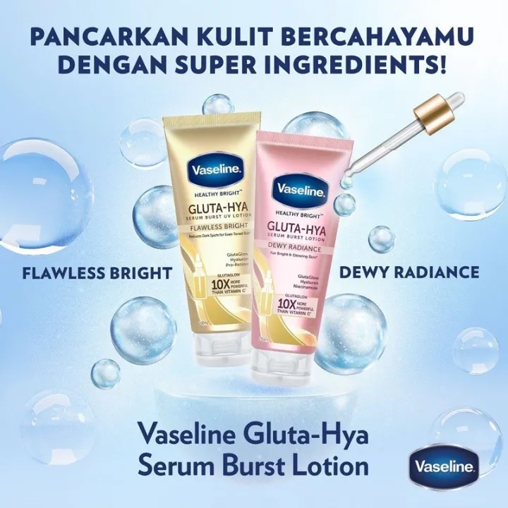 VASELINE GLUTA HYA SERUM BURST UV LOTION 200ML-LOTION VASELINE | Lazada Indonesia