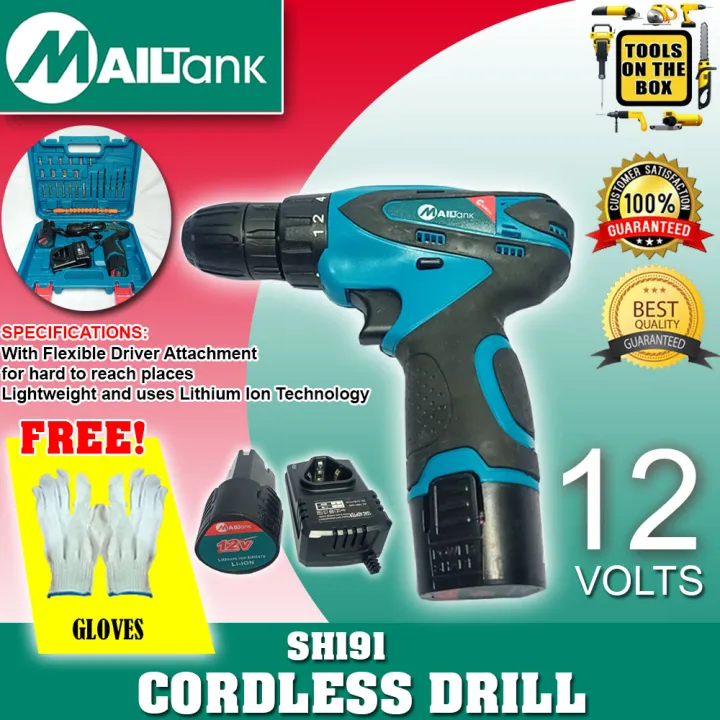 MAILTANK 12V Cordless Drill with Free Gloves | Lazada PH