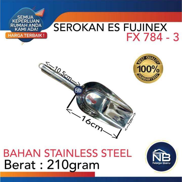 Serokan Es Batu Stainless 27CM FUJINEX serokan tepung / biji kopi ...