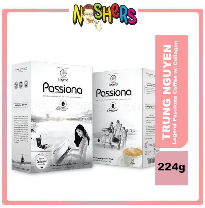 Noshers Trung Nguyen Legend Passiona Soluble Coffee Instant Coffee with Collagen 224g (14Pack x ...