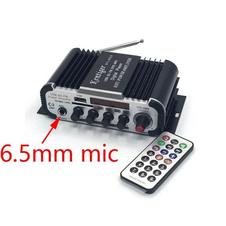 Support 6.5Mm Microphone Mini Karaoke Amplifier Audio DC 12V USB\SD MP3 ...