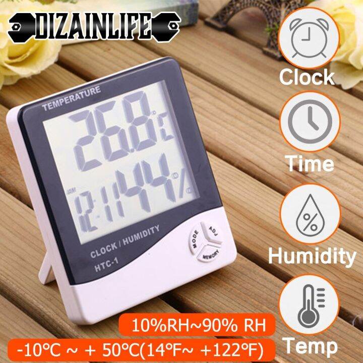 LCD Electronic Digital Temperature Humidity Meter Monitor Indoor ...