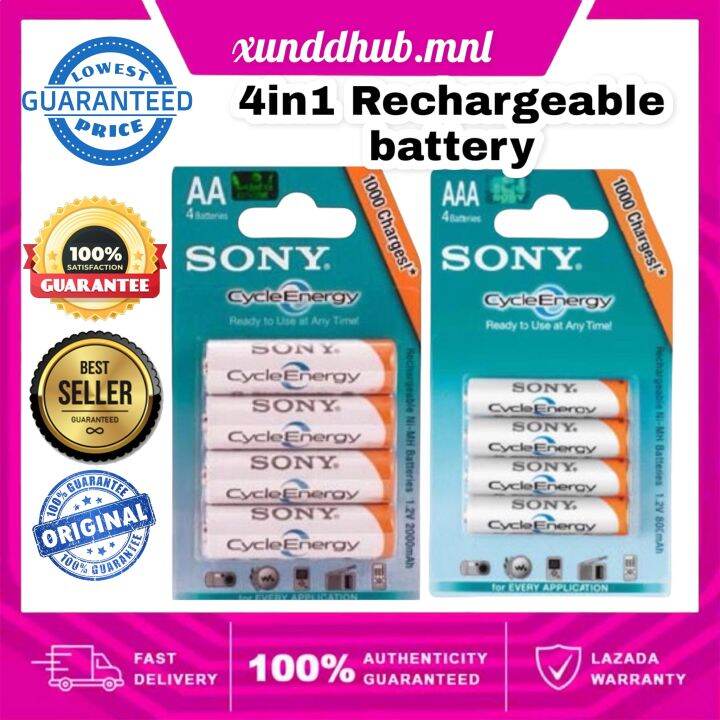 SONY 4in1 AA / AAA Battery Energy Rechargeable Chargeable battery ...
