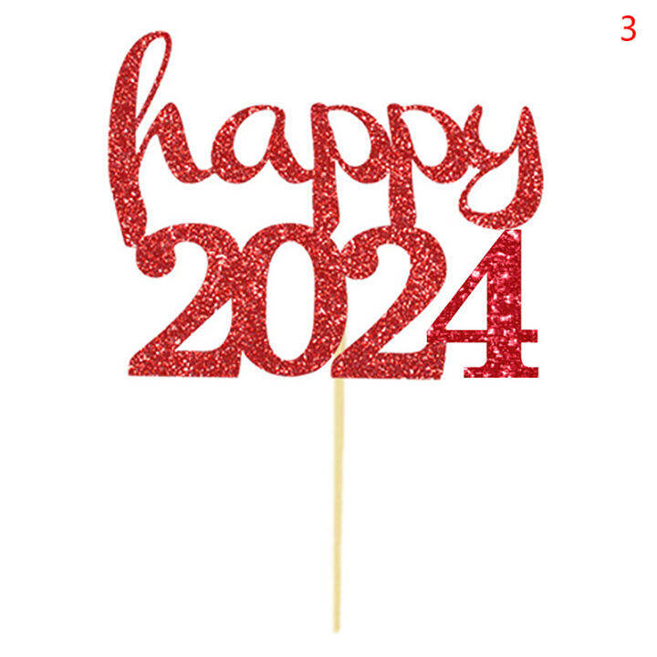 【Doson】 10Pcs 2024 Cake Topper New Year 2024 Toothpick Happy New Year ...