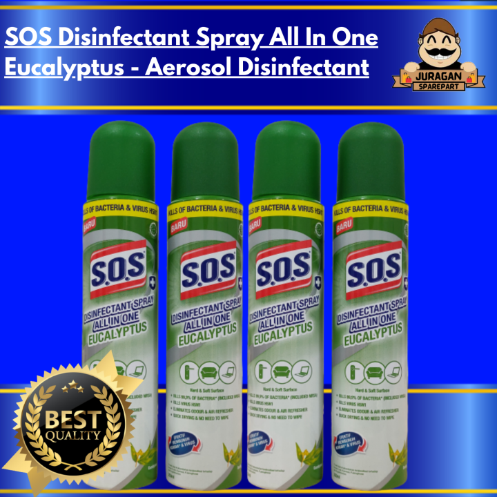 SOS Disinfectant Spray All In One Eucalyptus - Aerosol Disinfectant ...
