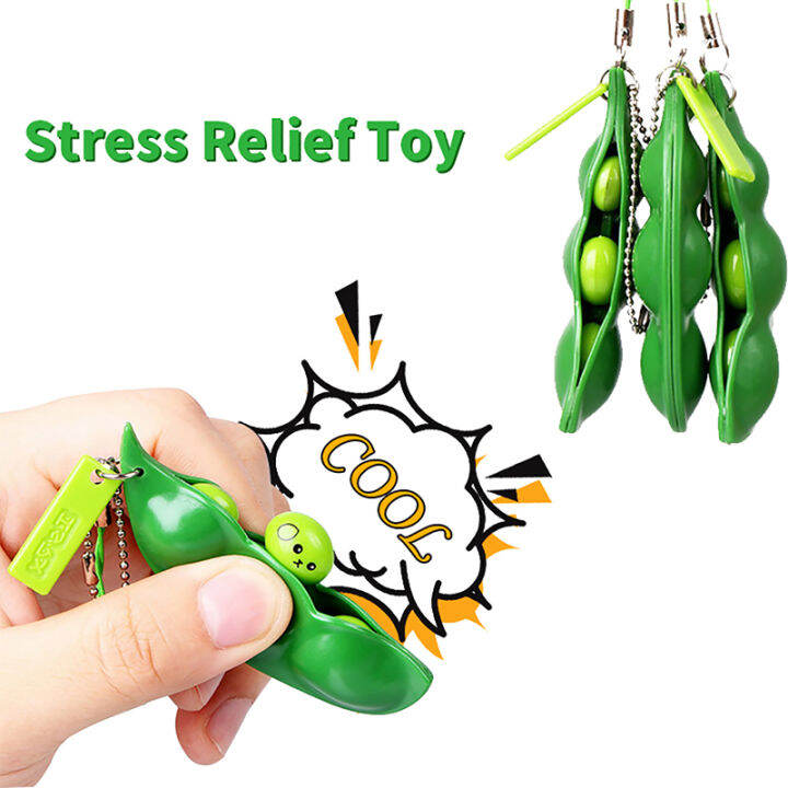 Pea Popper Pop it Fidget Toy KeyChain Fun Beans Toy Anti Stress ...