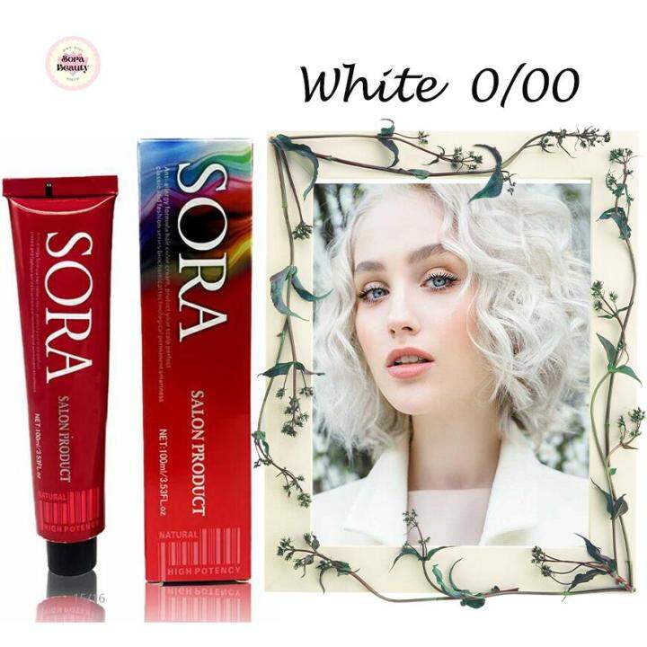 White Hair Color Dye 0/00 Sora Hair Color Dye Snow White | Lazada PH
