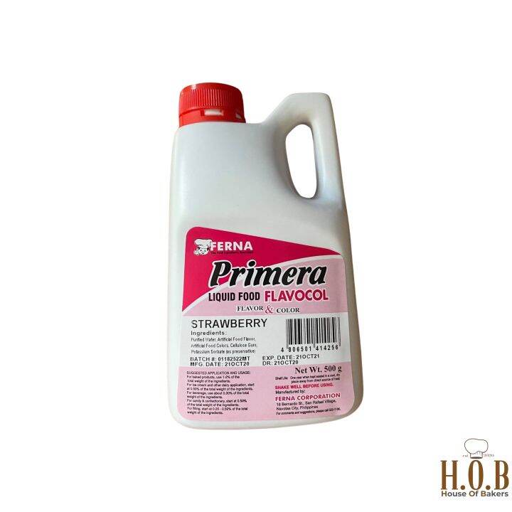 Ferna Primera Liquid Food Flavocol 500g STRAWBERRY For Baking For Food ...