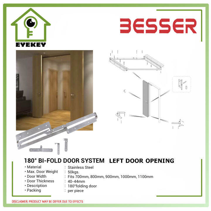 BESSER 180 DEGREE BI FOLD DOOR SYSTEM LEFT/ RIGHT DOOR OPENING | Lazada PH