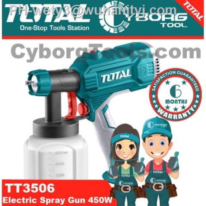 TOTAL TT3506 Electric Paint Spray Gun 450W Industrial Cyborg Tools ...