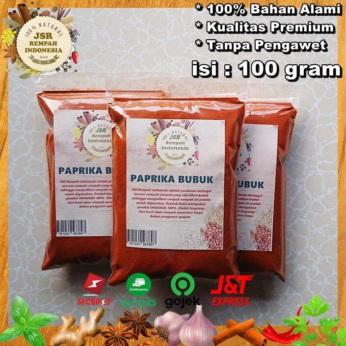 Paprika Bubuk Asli Kualitas Premium isi 100 Gram Bumbu Dapur JSR Rempah ...