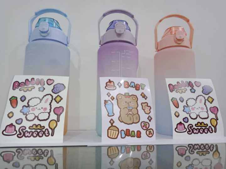 (COD)BOTOL MINUM LITERAN/ BOTOL 2 LITERAL VIRAL PLUS STIKER/BOTOL BESAR ...