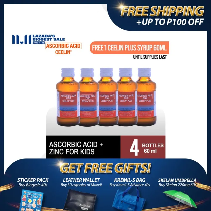 Ceelin Plus 60mL Syrup Buy 4 + 1 Free(Free Expiring Jan2023) (Boost ...