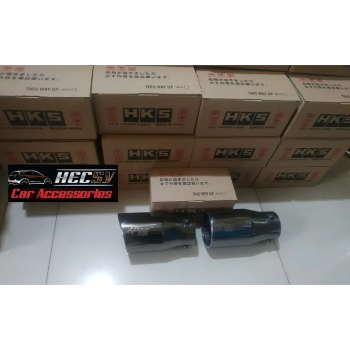 lnBHks Muffler Tip Smoke Black Gun Metal Slant Flat Fortuner Crv Mux ...