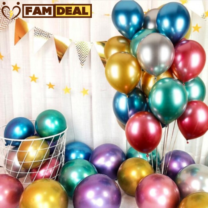 Famdeal 10 pcs Latex Balloons 10 inch Large Helium Party Decorations ...
