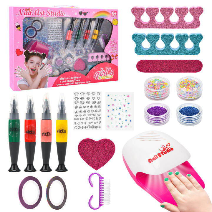 Balnore, ของเล่นแต่งหน้าสำหรับเด็ก, ชุดทำเล็บ, ไดร์เป่าผมสำหรับเล็บ ...