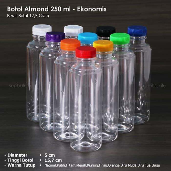 Botol Almond 250 ml Isi 78 Pcs / Botol Plastik / Botol Susu / Botol ...