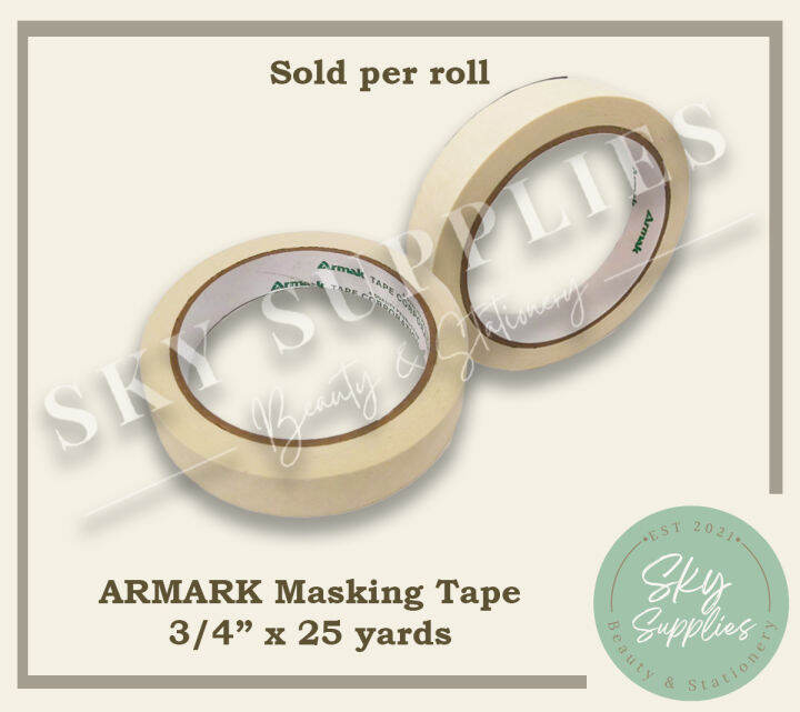 Armak Masking Tape 1/2in,1in ,3/4in, 1.5in and 2in x 25yrds 1roll ...